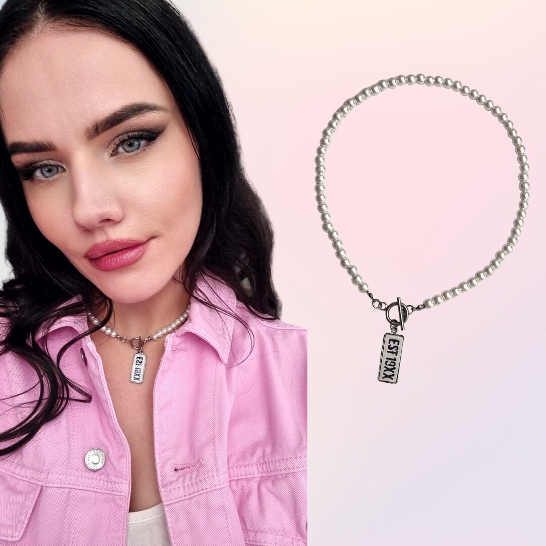 Machine Gun Kelly Inspired ESTXX Charm Pearl Necklace MGK - Etsy