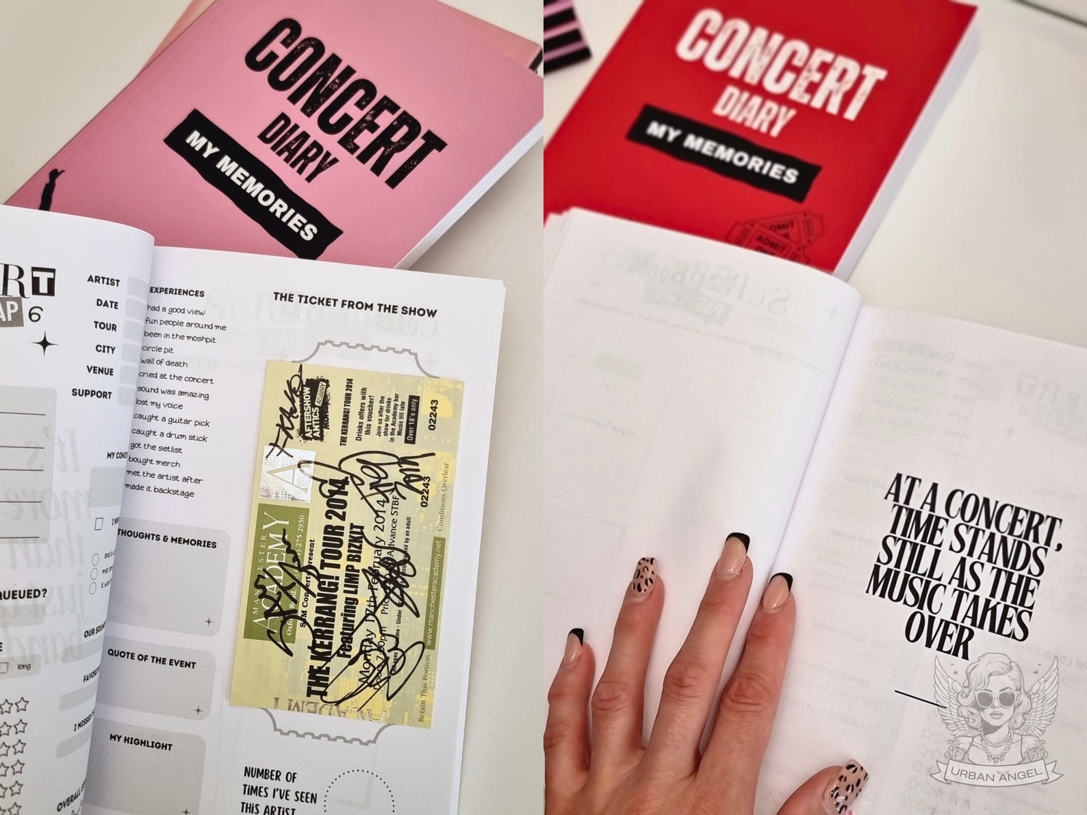 Concert Journal to Document 25 Shows | Concert Diary With Ticket Space ...