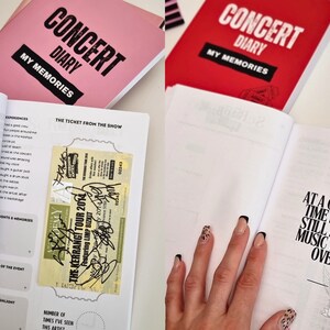 Red Concert Journal to Document 25 Shows | Concert Diary With Ticket ...