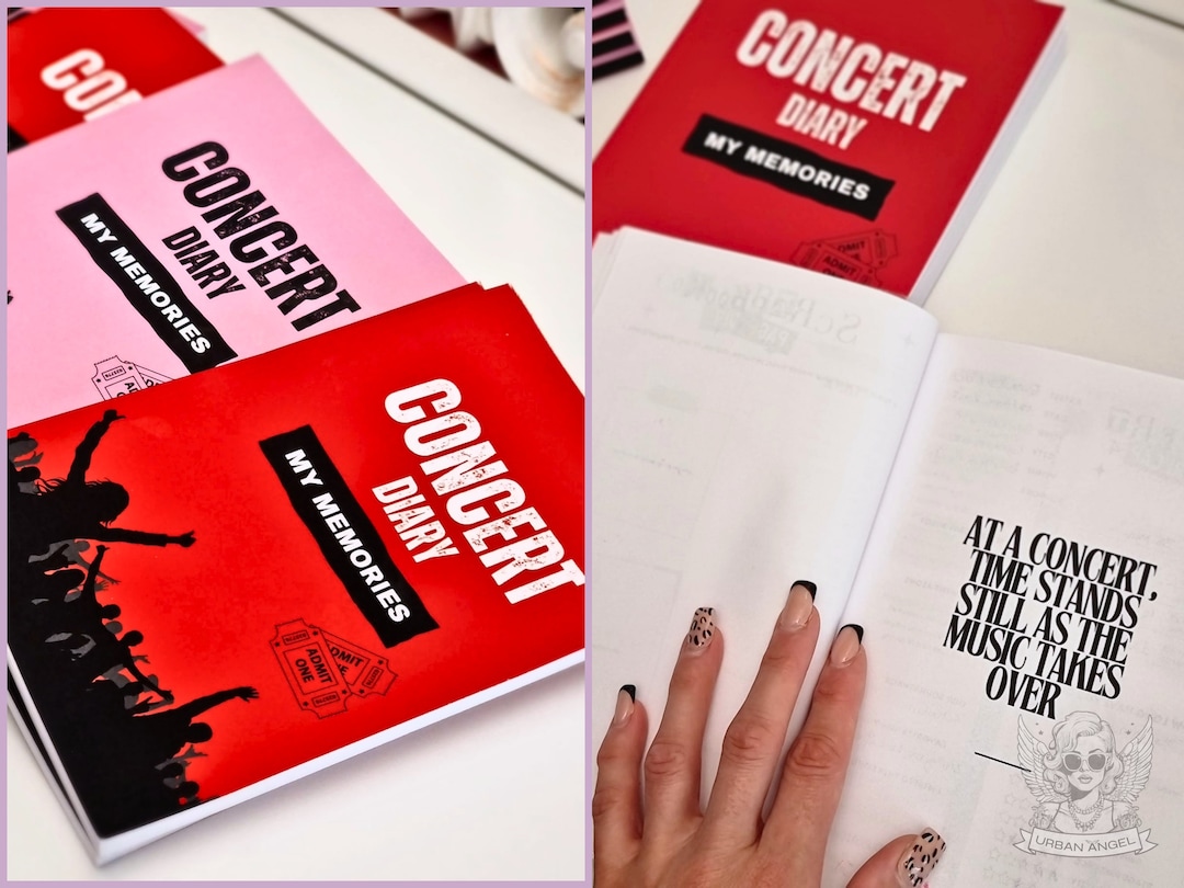 Red Concert Journal to Document 25 Shows | Concert Diary With Ticket ...