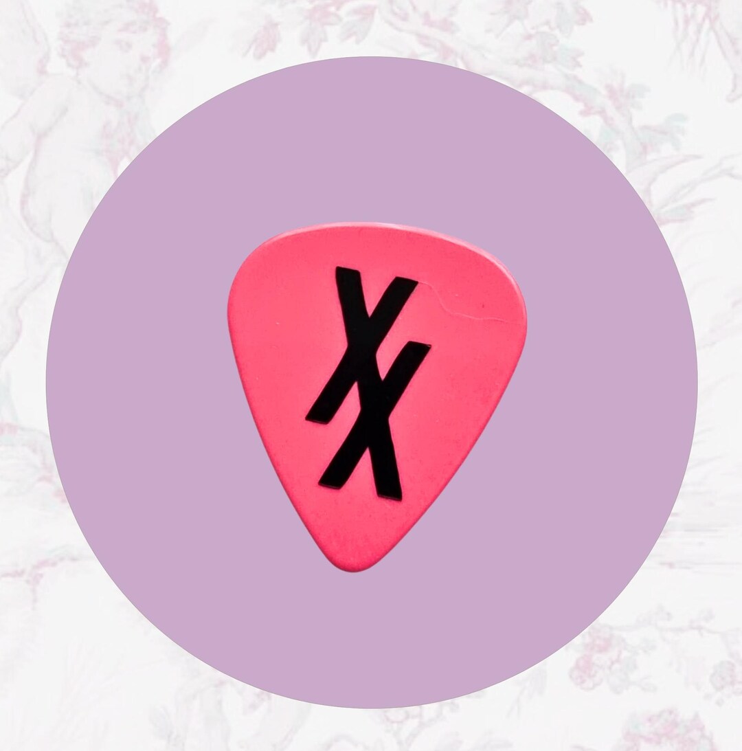 Machine Gun Kelly Inspired Double XX Real Guitar Pick - Pink / Black ...