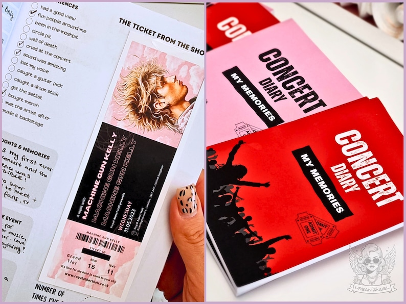 Concert Journal to Document 25 Shows | Concert Diary With Ticket Space ...