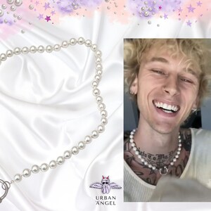 Machine Gun Kelly Inspired Handmade Horseshoe Clasp Pearl Necklace ...