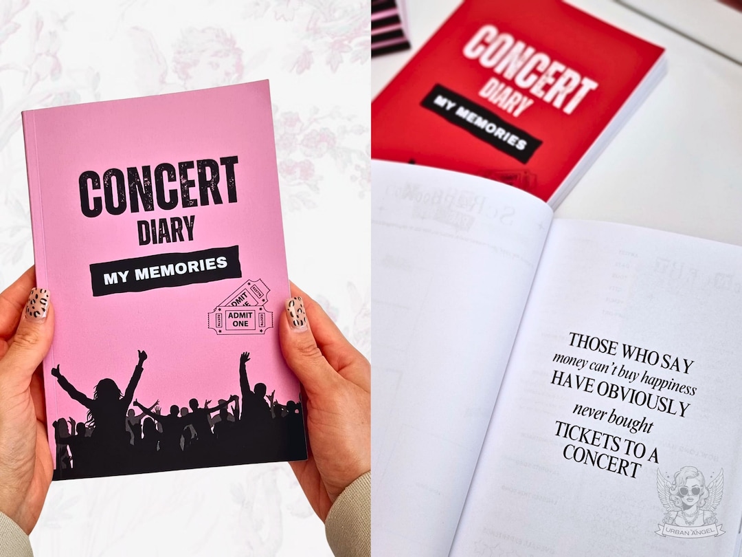 Concert Journal to Document 25 Shows | Concert Diary With Ticket Space ...