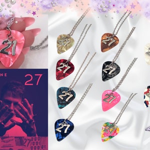 Machine Gun Kelly Inspired 27 Song Pink Guitar Pick Necklace MGK ...