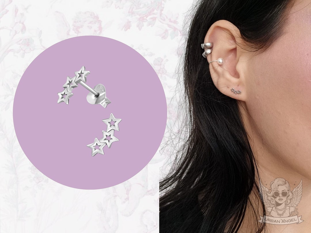 Machine Gun Kelly Inspired Unisex Dainty Star Stud Earrings Kiss the ...