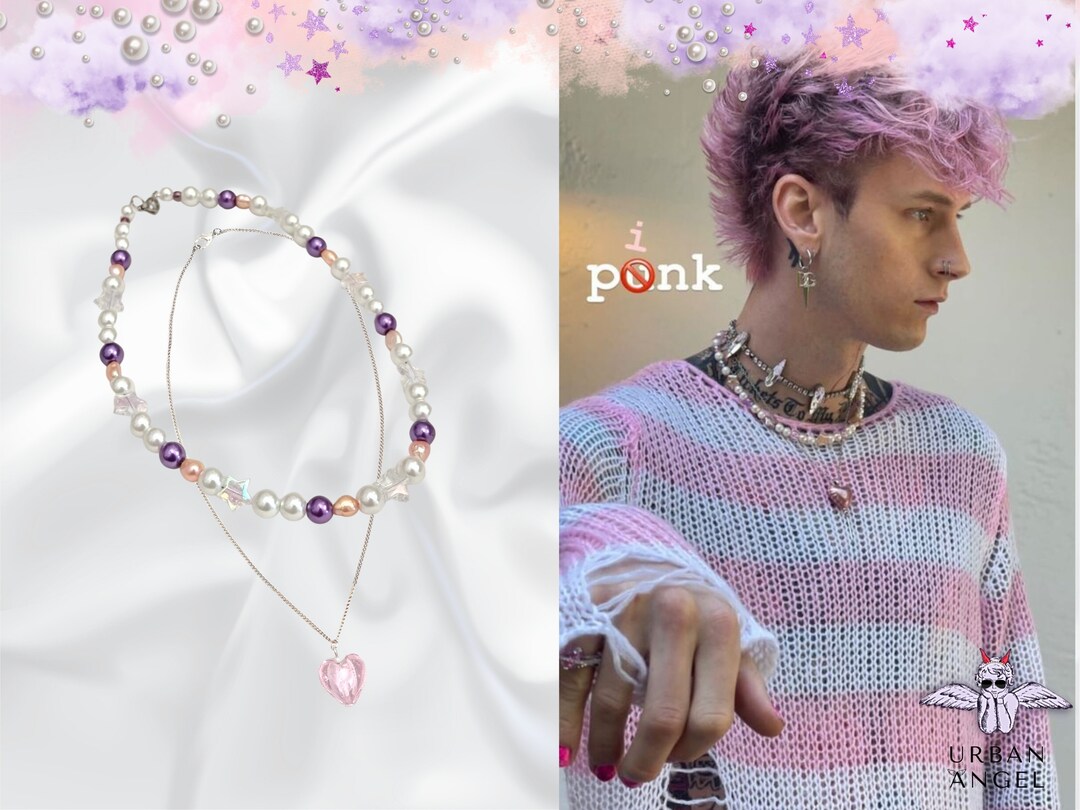 Machine Gun Kelly Inspired Star & Pearl Necklace MGK Pearl - Etsy
