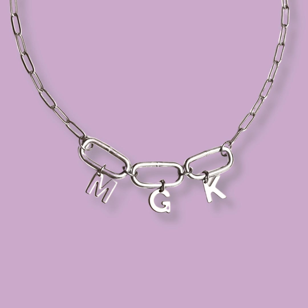 Machine Gun Kelly Inspired Handmade Stainless Steel Chain Lettered ...