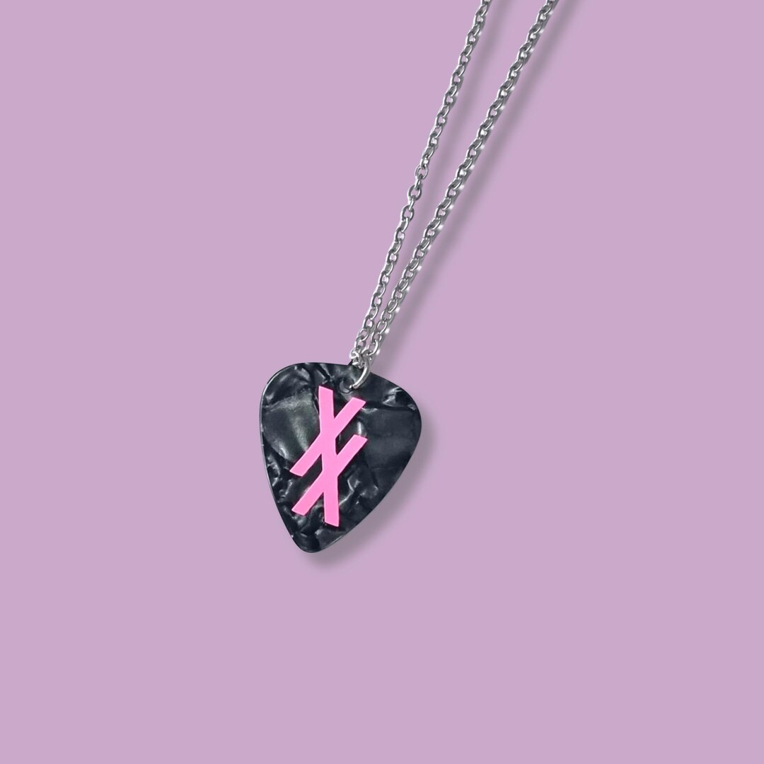 Machine Gun Kelly Inspired Double XX Real Guitar Pick Necklace - Black ...