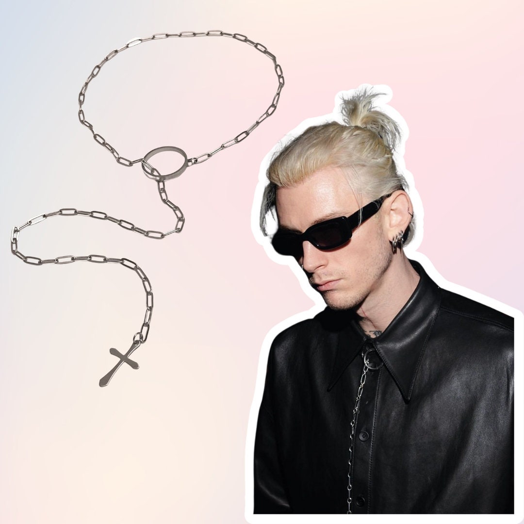 Machine Gun Kelly Inspired Handmade Long Chain Cross Necklace - Etsy