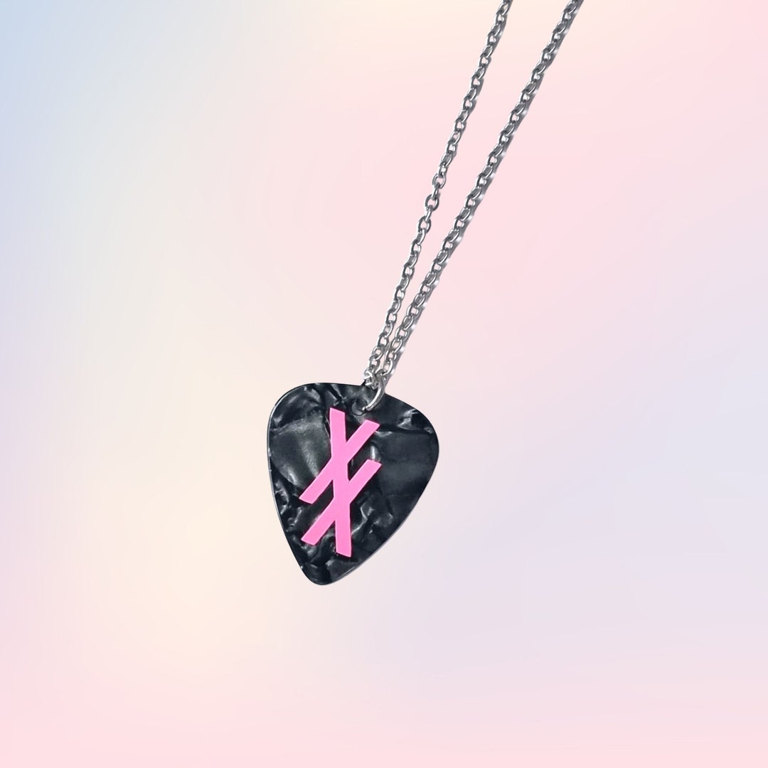 Machine Gun Kelly Inspired Double XX Real Guitar Pick Necklace Black ...