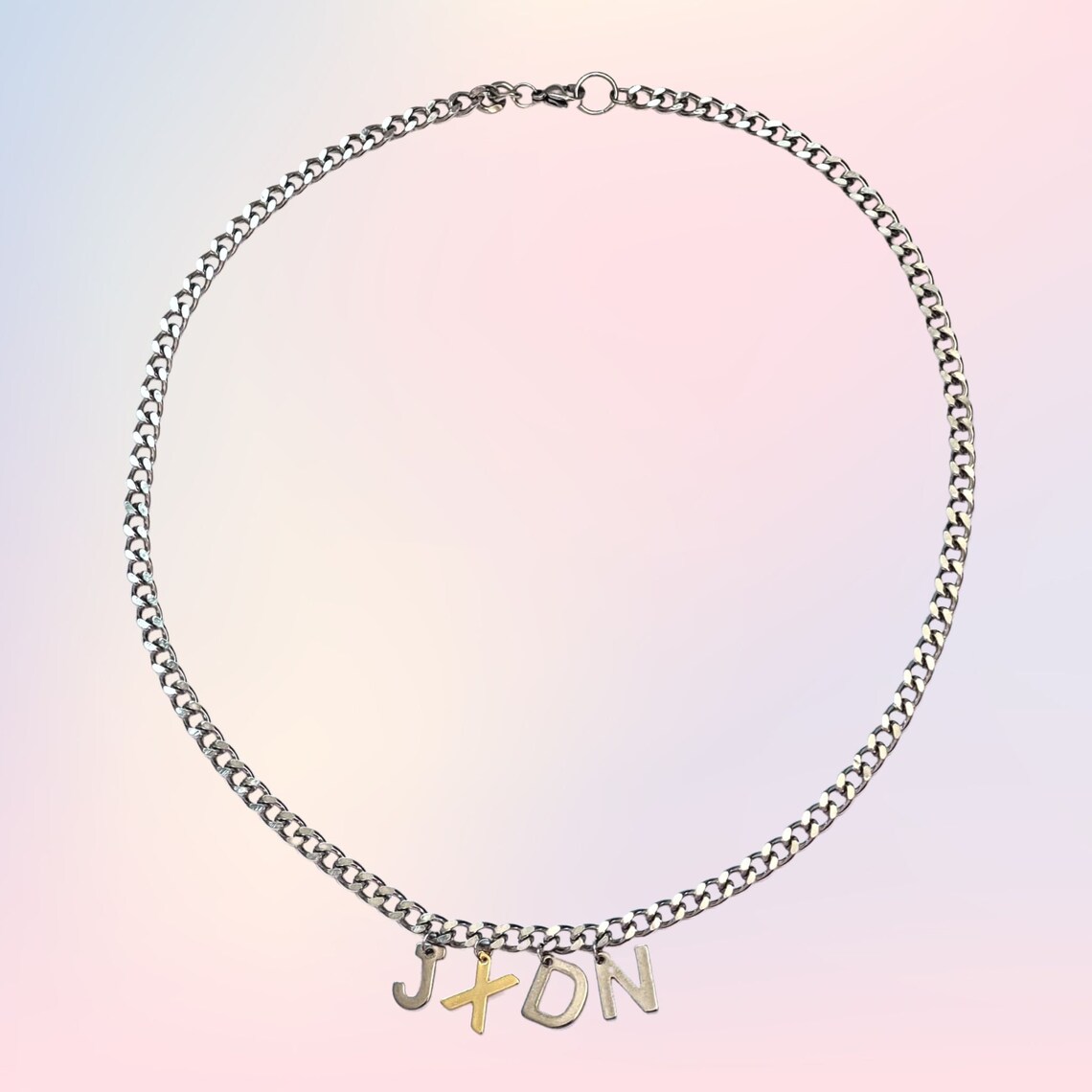 JXDN Inspired Handmade Stainless Steel Lettered Necklace - Silver Punk ...