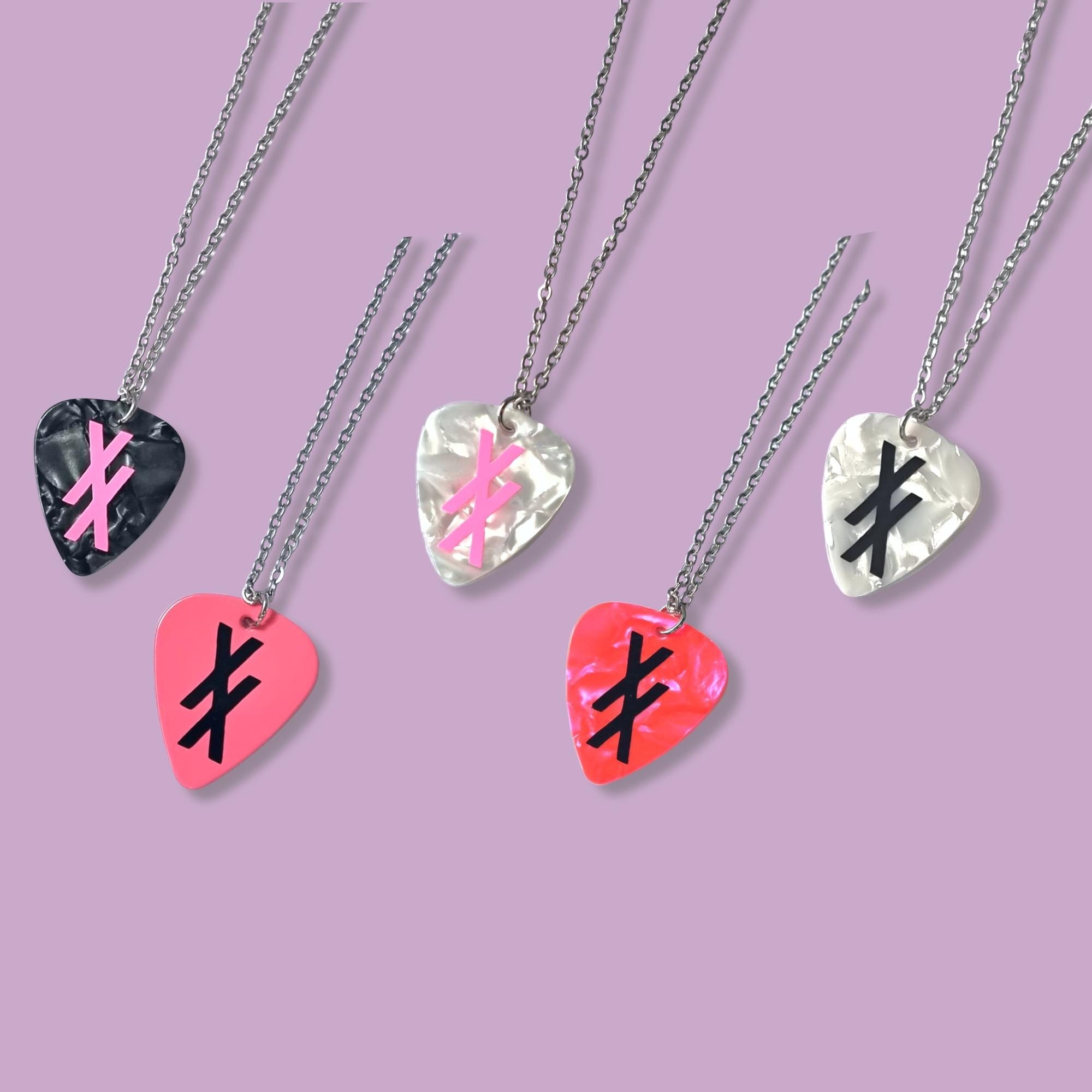 Machine Gun Kelly Inspired Double XX Real Guitar Pick Necklace - Black ...
