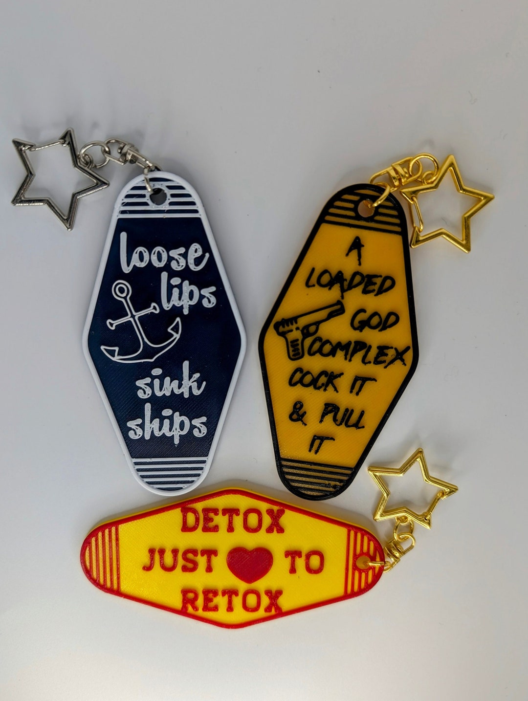 FOB Lyric Inspired Hotel Style Keychains 3D Printed - Etsy
