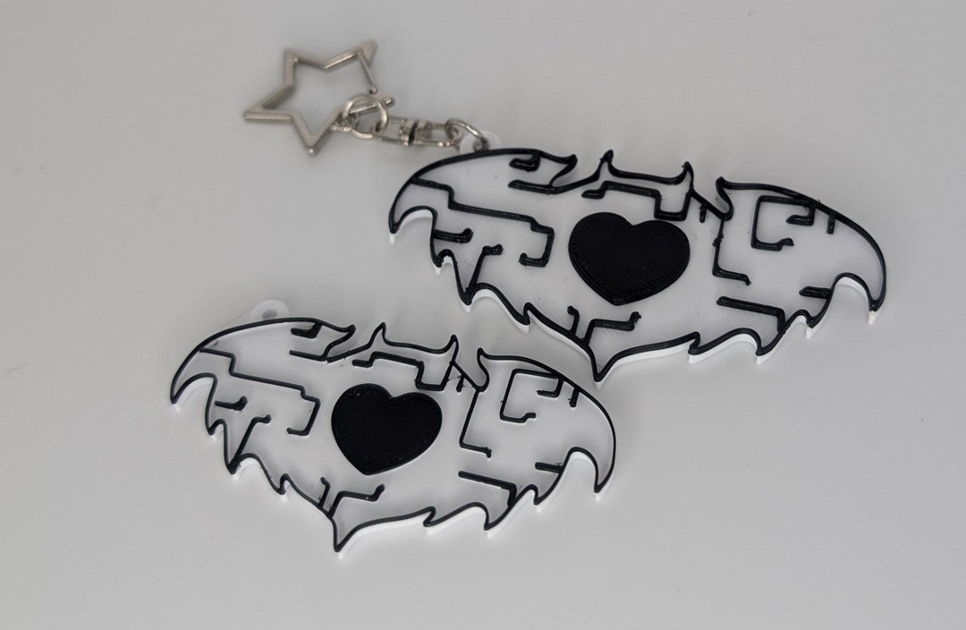 Pete Wentz Bat Wing Inspired Maze Keychain or Pendant Plastic 3D Print ...