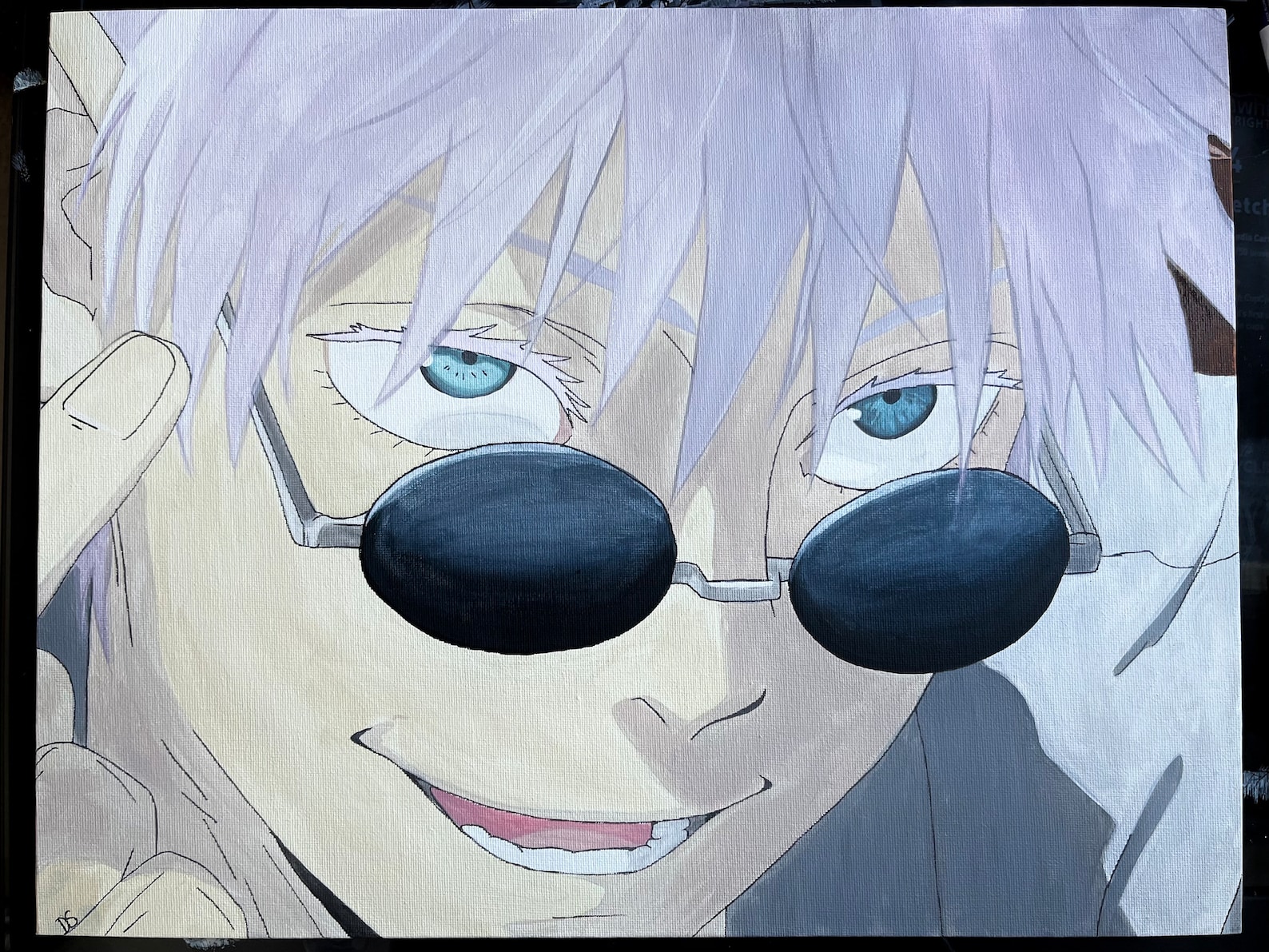 Satoru Gojo Original Acrylic Painting - Wall Art, Home Decor, Anime Fan ...