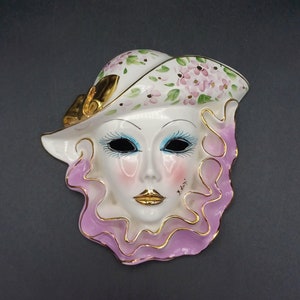 Italian, Venetian Style Porcelain Face Mask, Wall Plaque - Etsy
