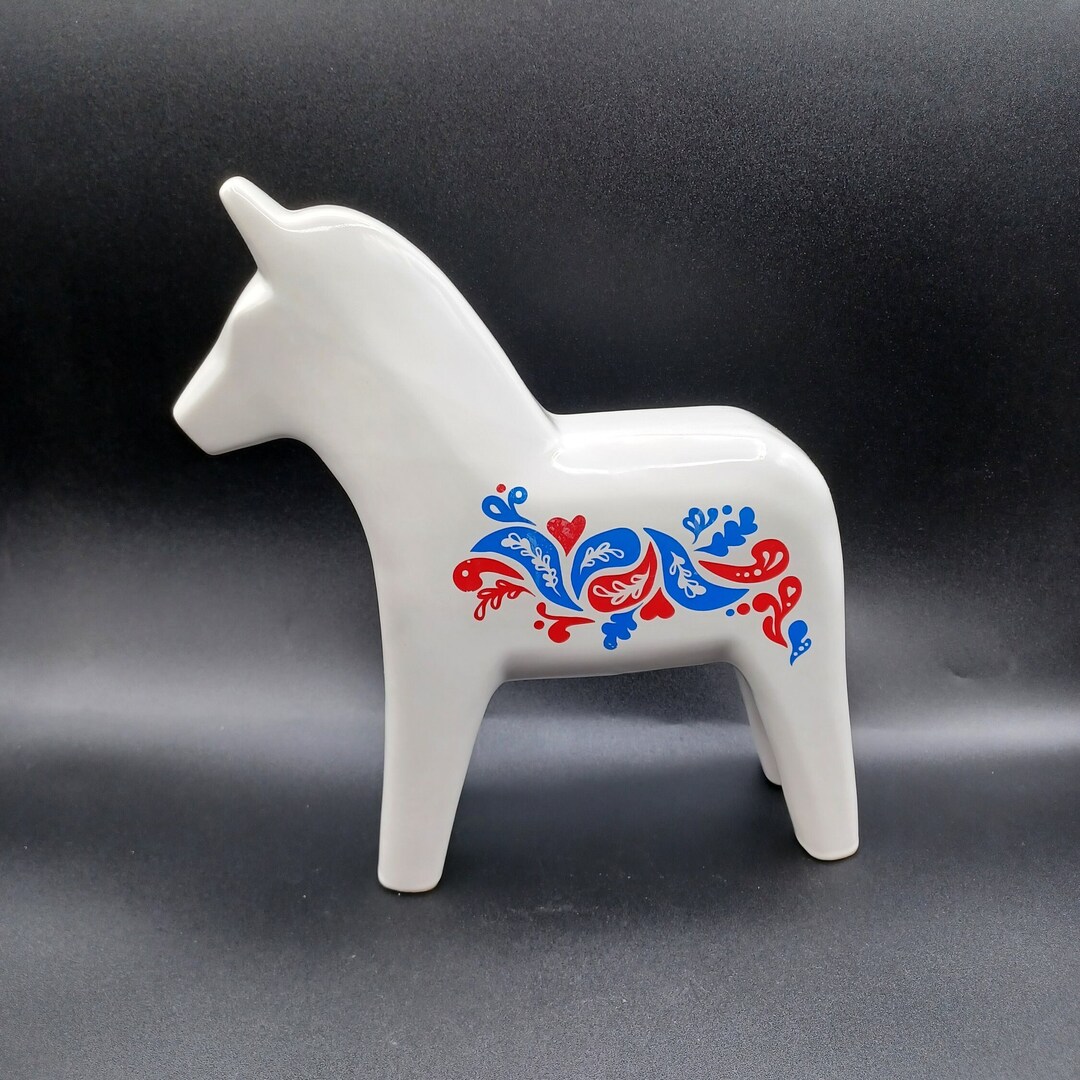 Ikea Vinterfest Ceramic Dala Horse - Etsy