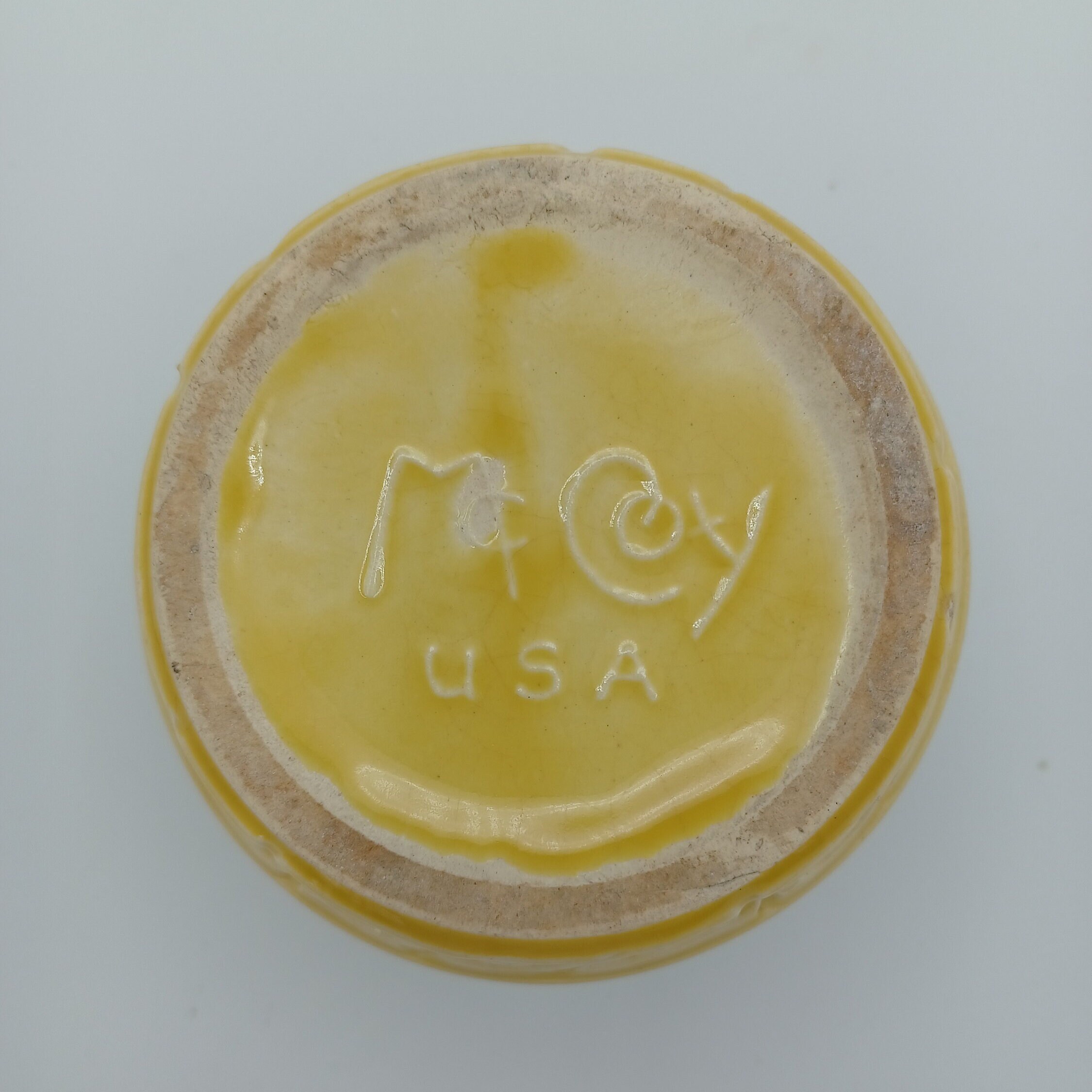 Mccoy Yellow Greek Key and Dot Pottery Planter - Etsy