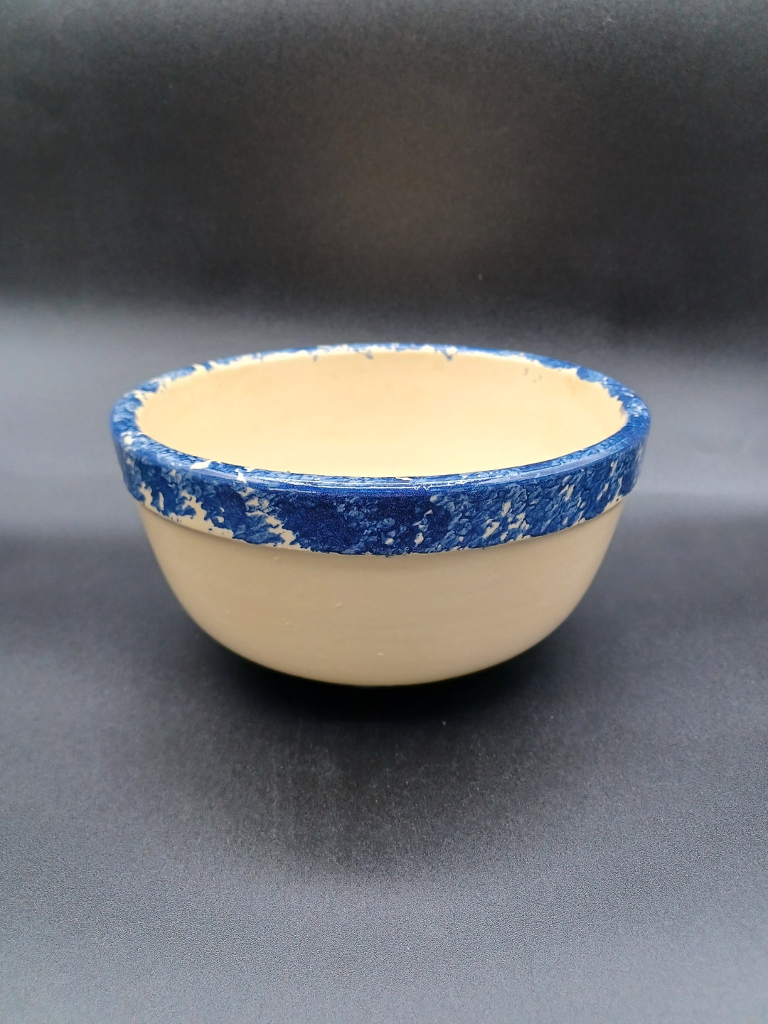 Brothers Pottery Hand Painted Blue Spongeware Bowl - Etsy