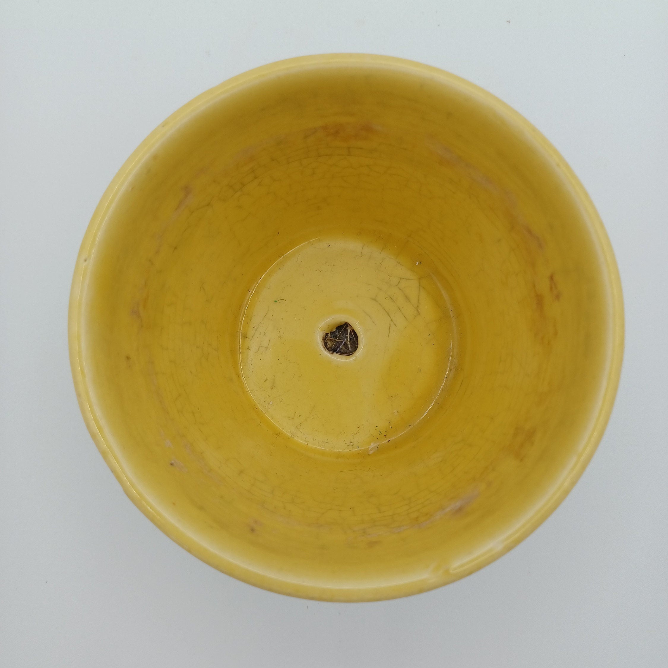 Mccoy Yellow Greek Key and Dot Pottery Planter - Etsy