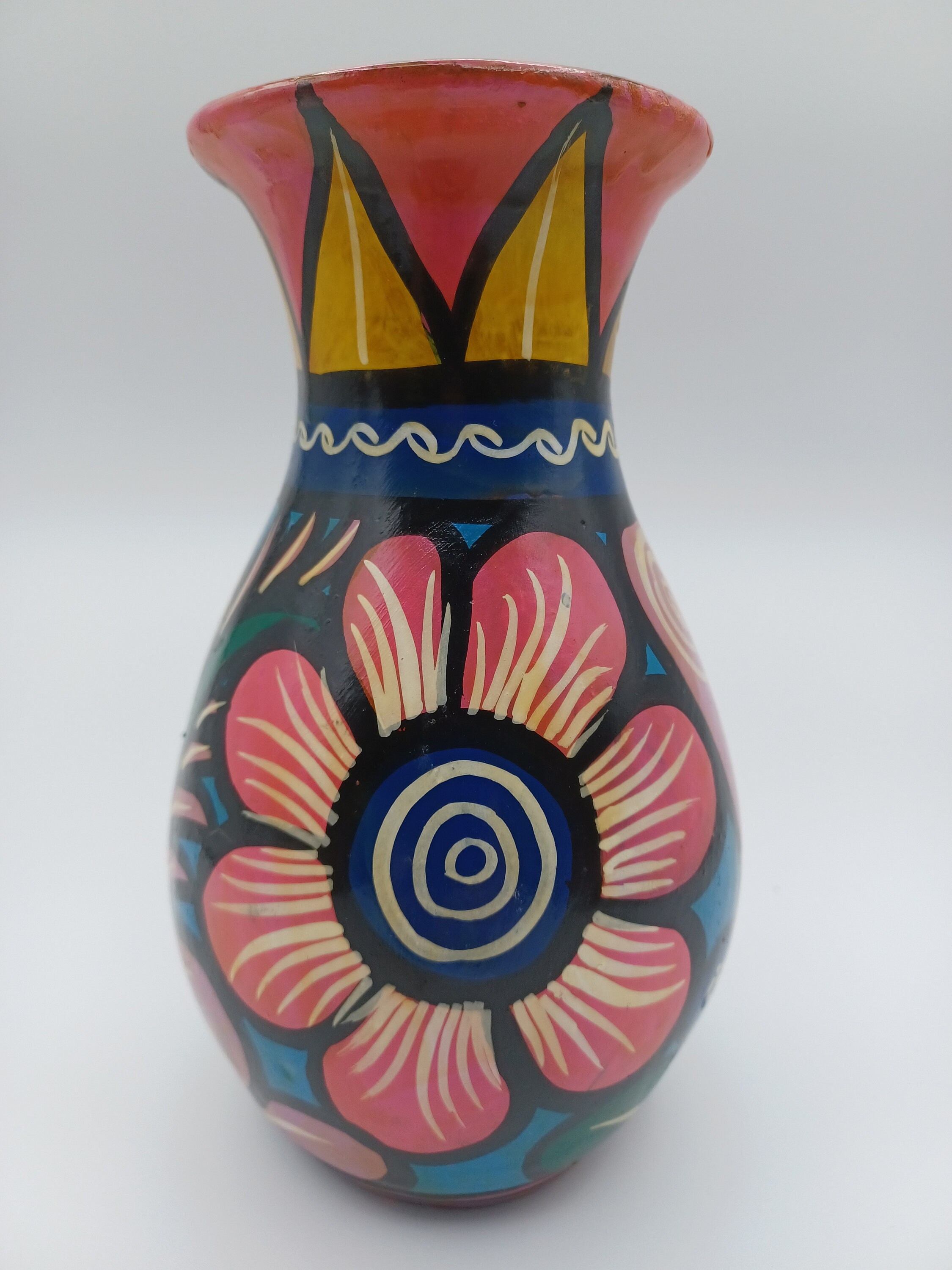 Mexican Hand Painted Talavera Pottery Vase - Etsy
