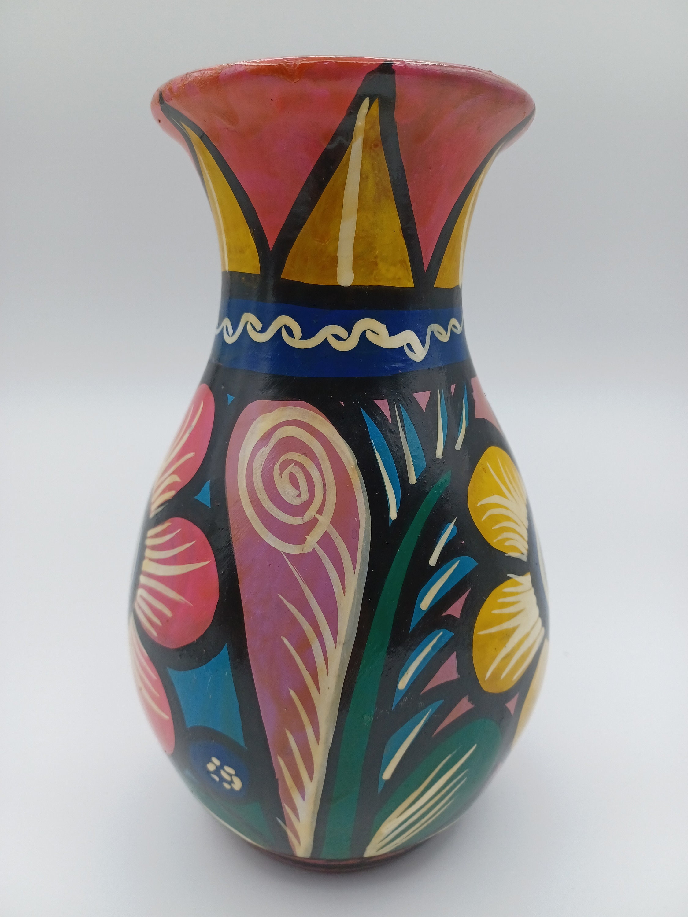 Mexican Hand Painted Talavera Pottery Vase - Etsy