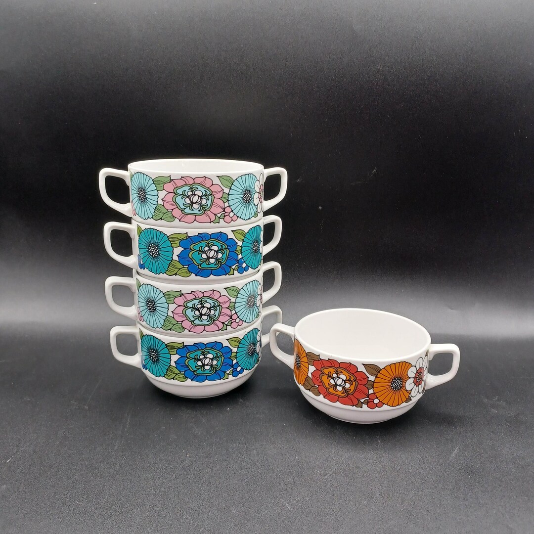 Monopoli Retro Flowers Stacking Soup Bowls, Set/5 - Etsy