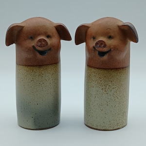 UCTCI Stoneware "happy Pigs" Salt & Pepper Shakers - Etsy