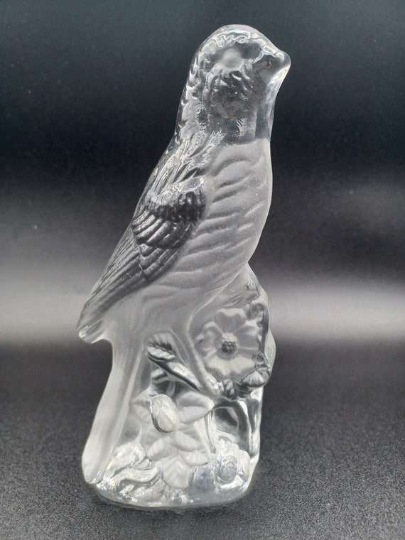 Viking Frosted Glass Bird Bookend Art Glass Robin Figurine | Etsy