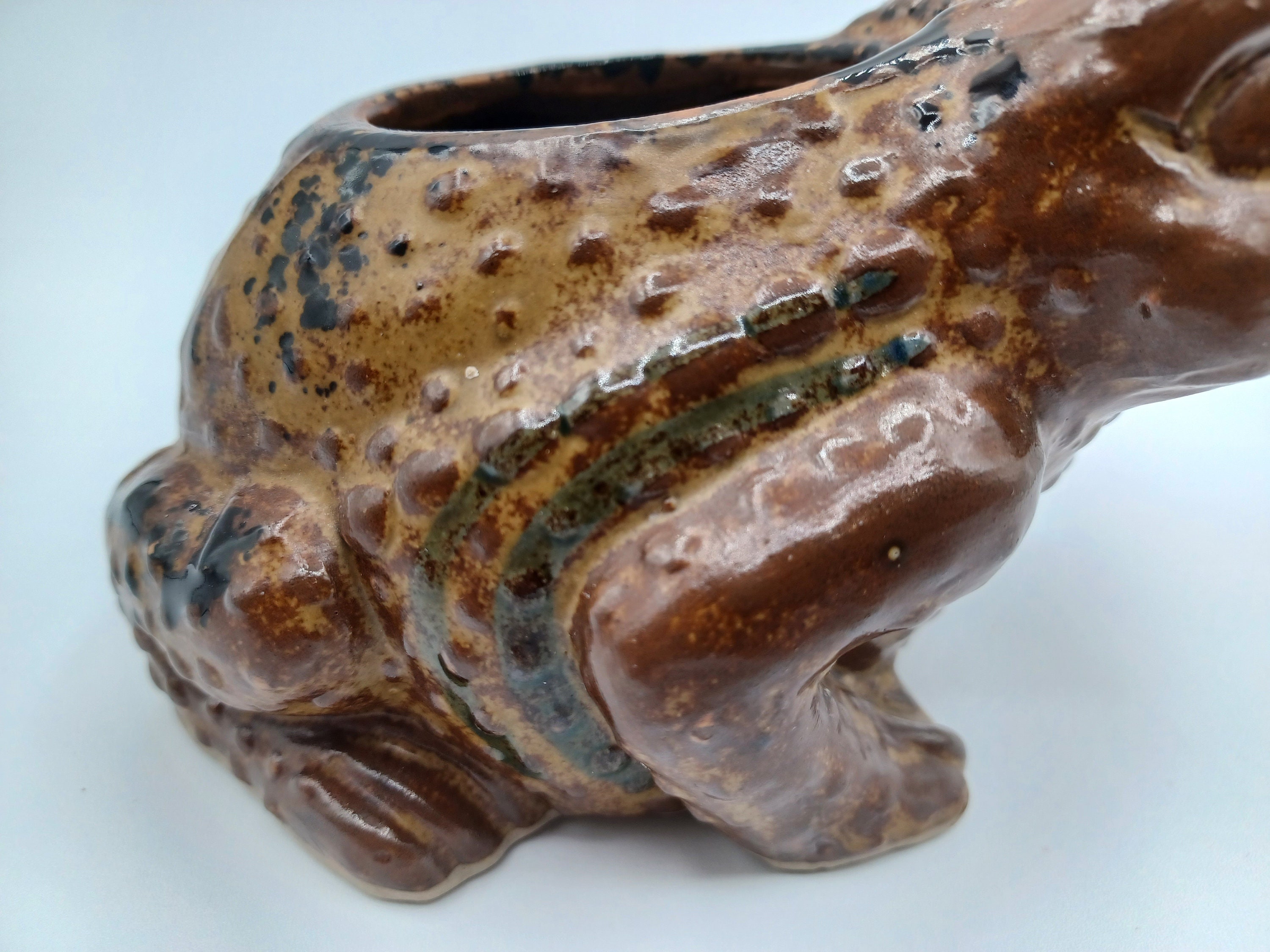 Vintage Ceramic Stoneware Toad Planter - Etsy