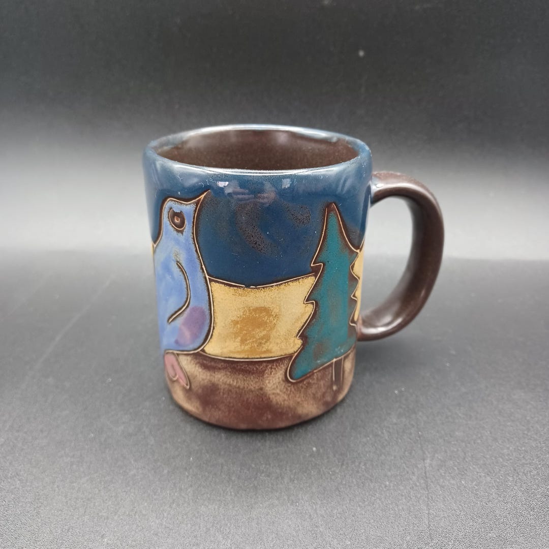 Mara of Mexico Folk Art Pottery Mug, Birds and Trees - Etsy