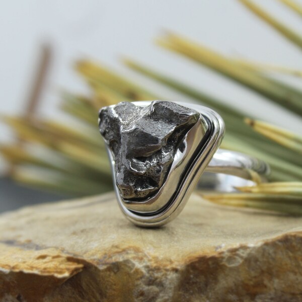 Meteorite Ring - Etsy