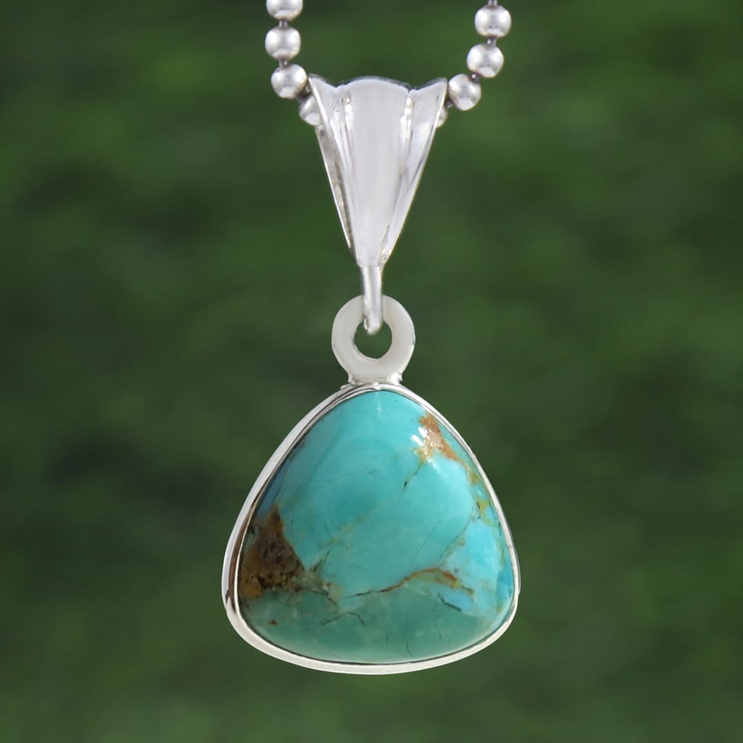 Turquoise Pendant 925 Sterling Silver Pendant Turquoise Gemstone ...