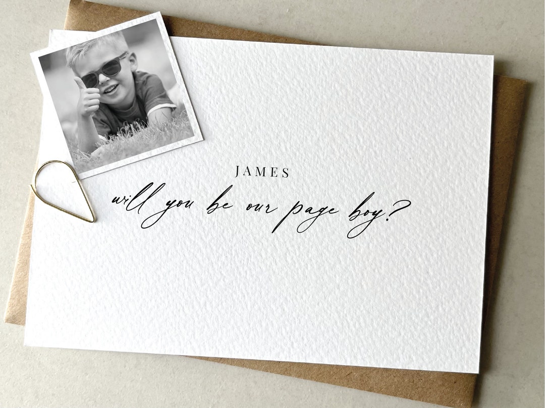 Will You Be My Page Boy Card, Page Boy Gift, Personalised Page Boy ...