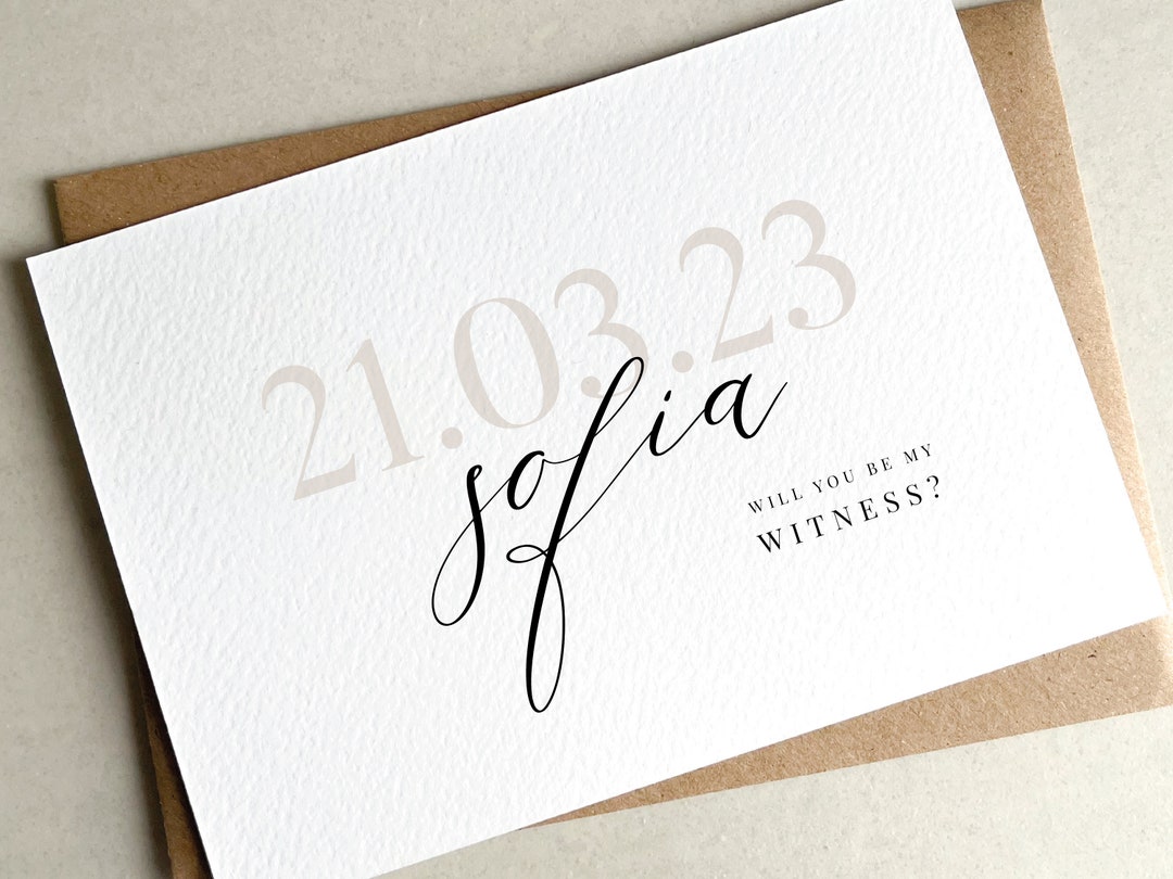 Personalised Witness Card, Will You Be My Witness Card, Witness Card ...