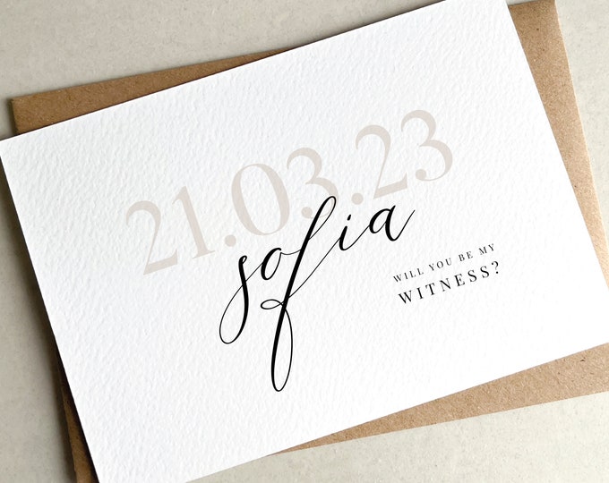Personalised Witness Card, Will You Be My Witness Card, Witness Card ...