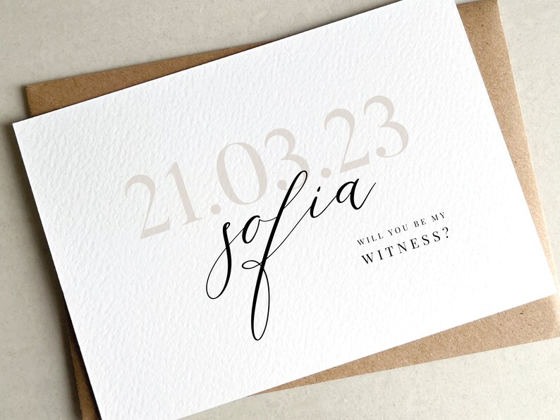 Personalised Witness Card Will You Be My Witness Card - Etsy
