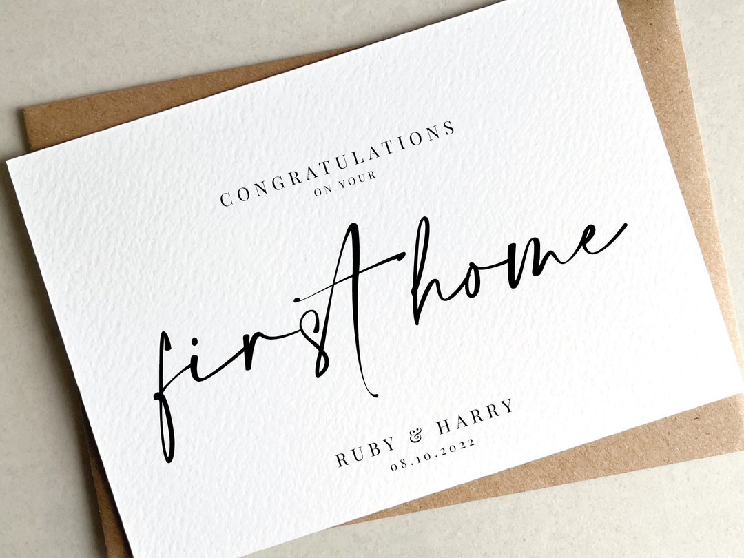 Personalised First Home Card, Housewarming Card, Personalised First ...