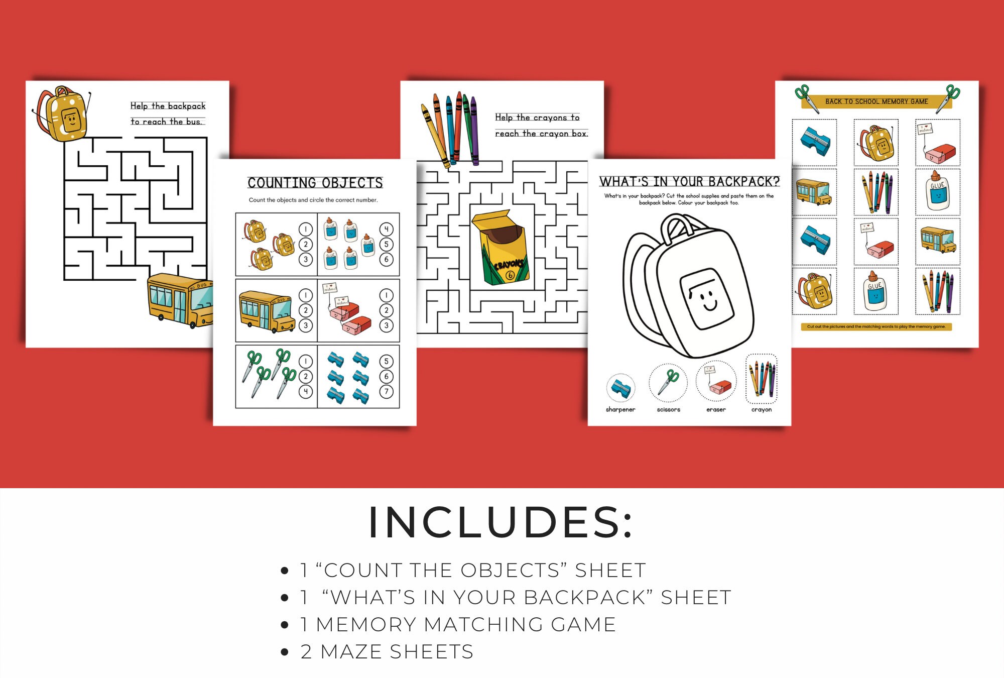 PRINTABLE Back to School Activity | INSTANT DOWNLOAD | Popular Games ...