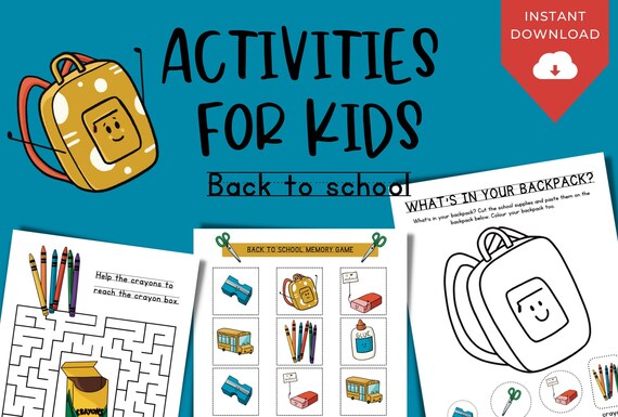 PRINTABLE Back to School Activity INSTANT DOWNLOAD Popular - Etsy
