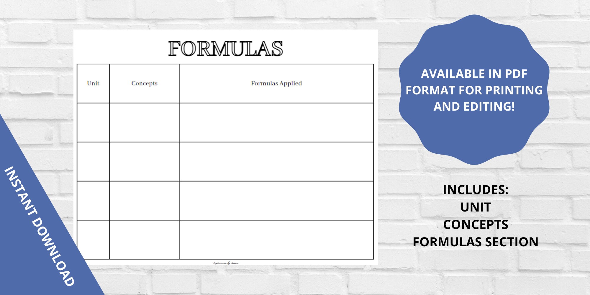 Math Formulas Tracker | Final Exam Notes | Test Note Templates | Math ...