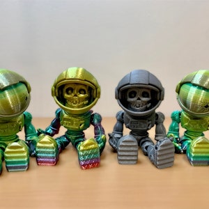 Flexi 3D Printed Astronaut Skeleton Rainbow Colors Fun Fidget Toy ...