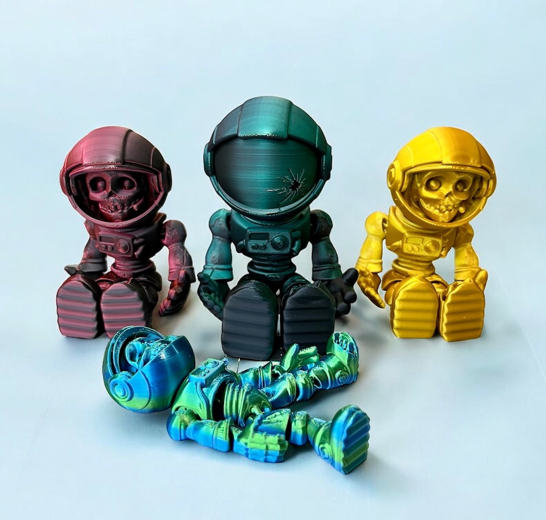 Flexi 3D Printed Astronaut Skeleton | Rainbow Colors | Fun Fidget Toy ...