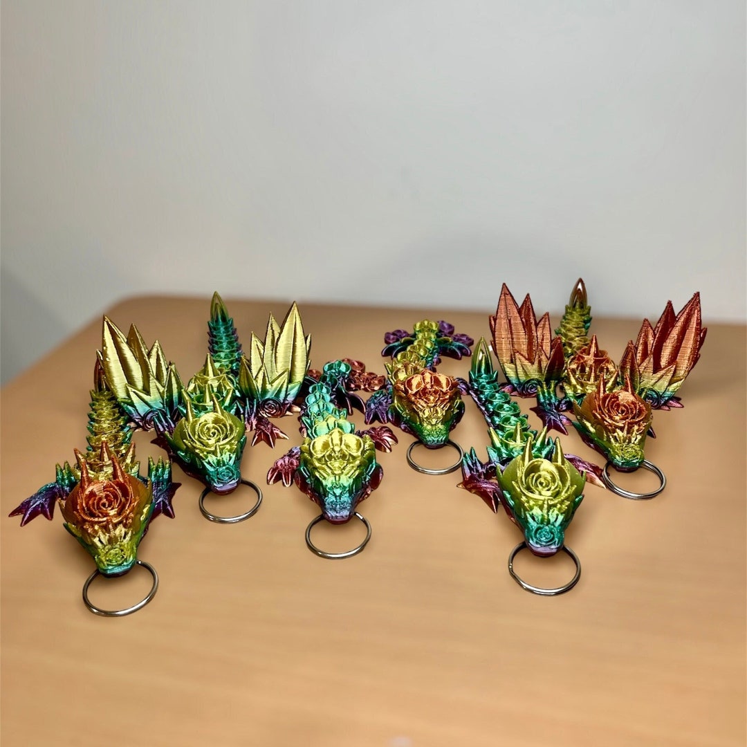 3D Printed Baby Dragon Fidget Toys, Articulated Dragons, Dragon Tadling ...