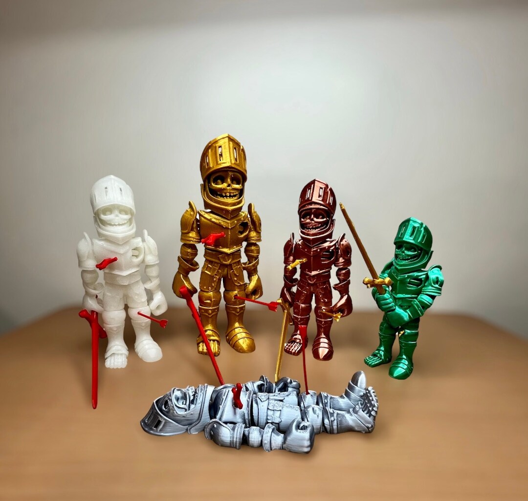 3D Printed Flexi Skeleton Knight With Face Shield, Articulated Skeleton ...