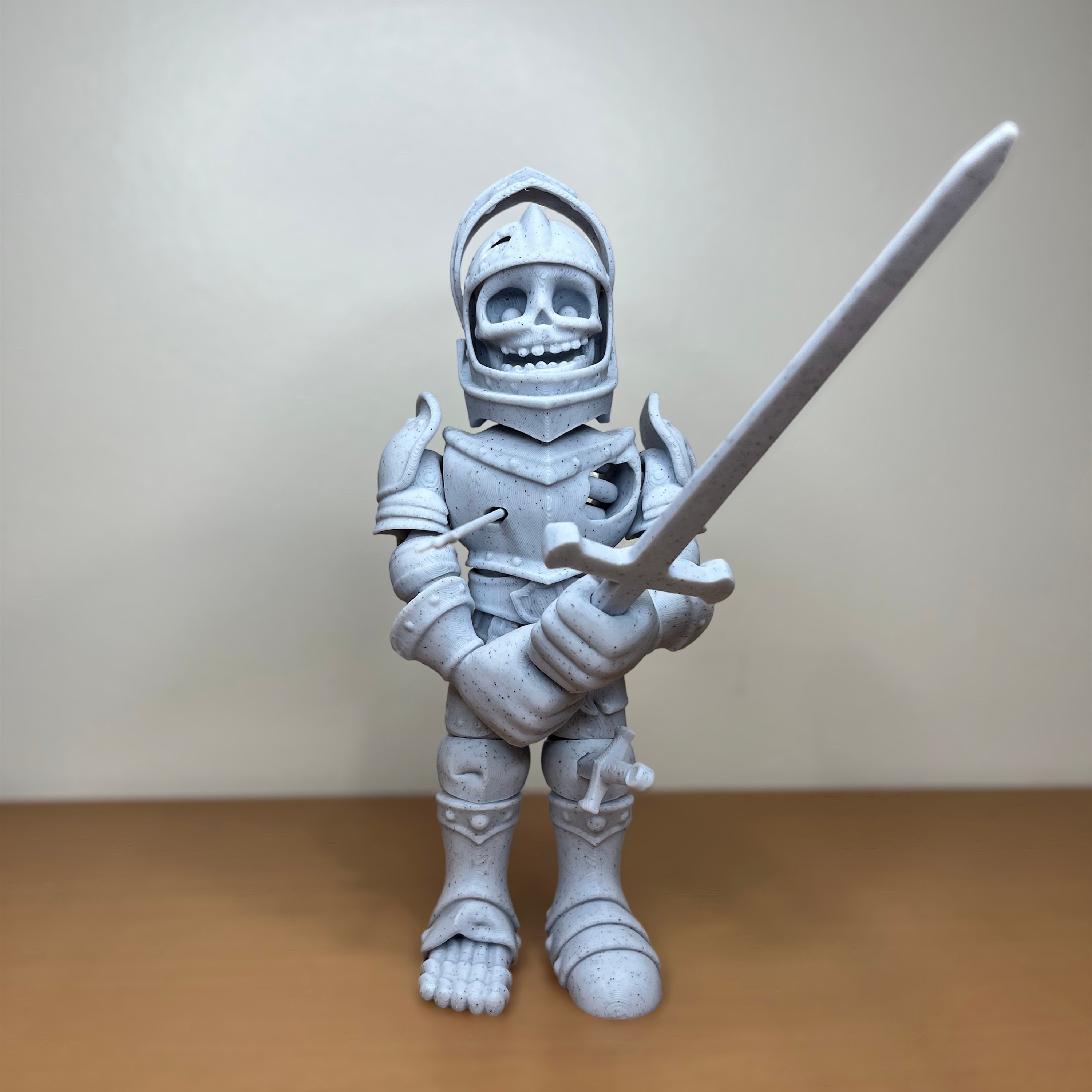3D Printed Flexi Skeleton Knight With Face Shield, Articulated Skeleton ...