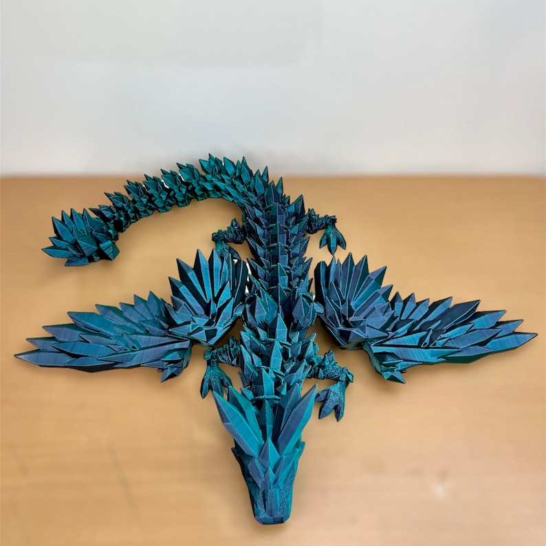 Articulating Crystalwing Dragon - 3D Printed Shiny Dragon, Poseable ...