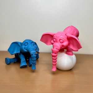 3D Printed Flexi Elephant Fidget Toy, Articulated Elephant Toy ...