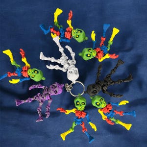 3D Printed Mini Flexi Skeleton Figurine, Keychain, Magnet | Perfect Figurine for Halloween | 3D ...